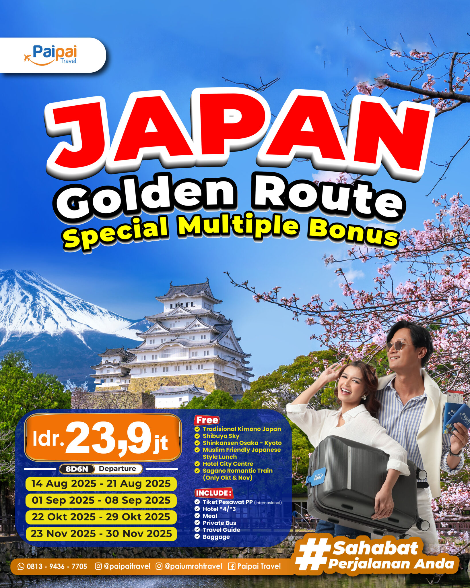 JAPAN GOLDEN ROUTE SPECIAL MULTIPLE BONUS AUTUMN 2025 - Paipai Travel